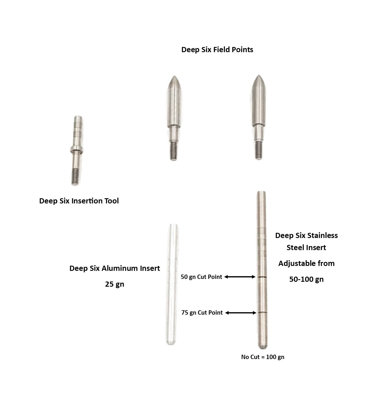 Deep Six Inserts 12-Pack – Reliable Arrow Shaft Inserts